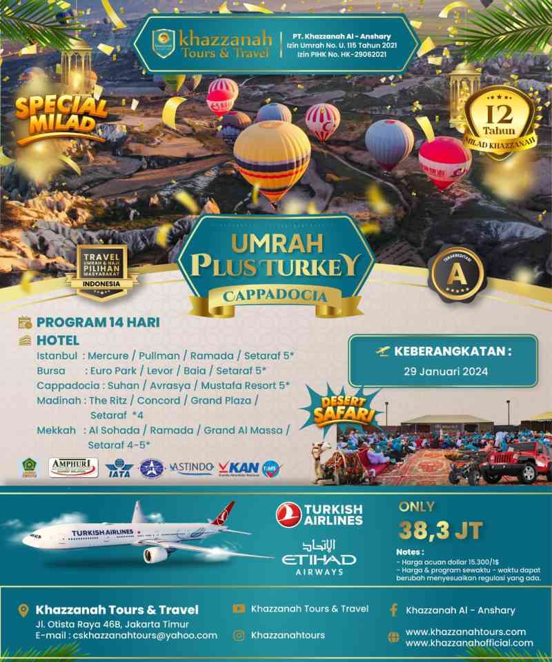 Jual Umrah Plus Turkey Cappadocia Di Seller Khazzanah Tours & Travel ...
