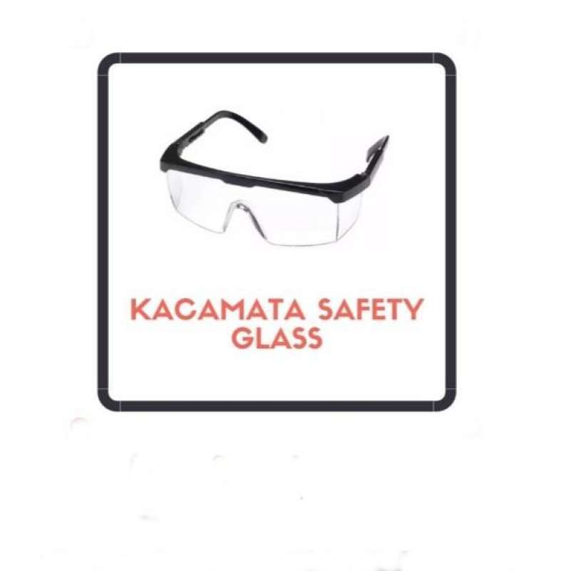 Jual Kaca mata Safety Kacamata Gerinda Safety Glass Black Lensa Bening ...