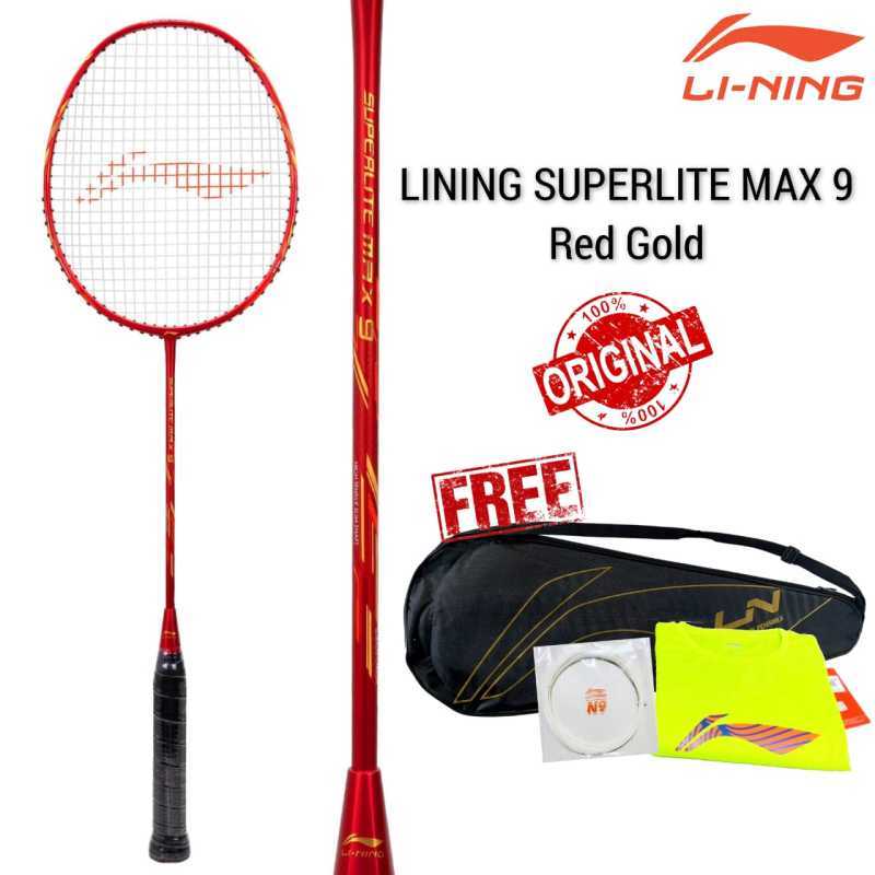 Jual Raket Badminton Lining Superlite Max 9 Red Gold Bulutangkis Adha ...