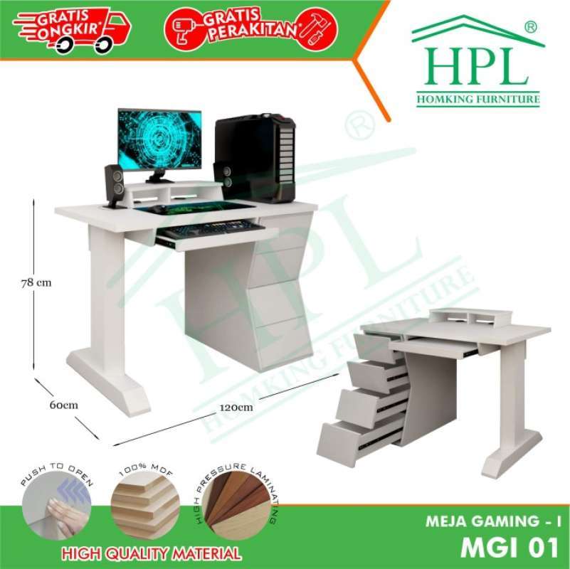 Promo Meja Gaming-meja Kerja-meja Belajar Hpl Diskon 23% Di Seller ...