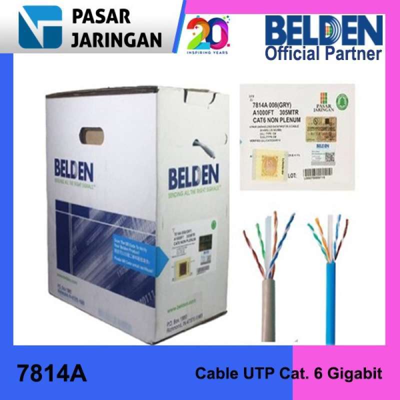 Promo Kabel Utp / Kabel Lan Cat. 6 Belden 7814a Roll / Box / 300m Diskon 23% Di Seller Xixistore ...