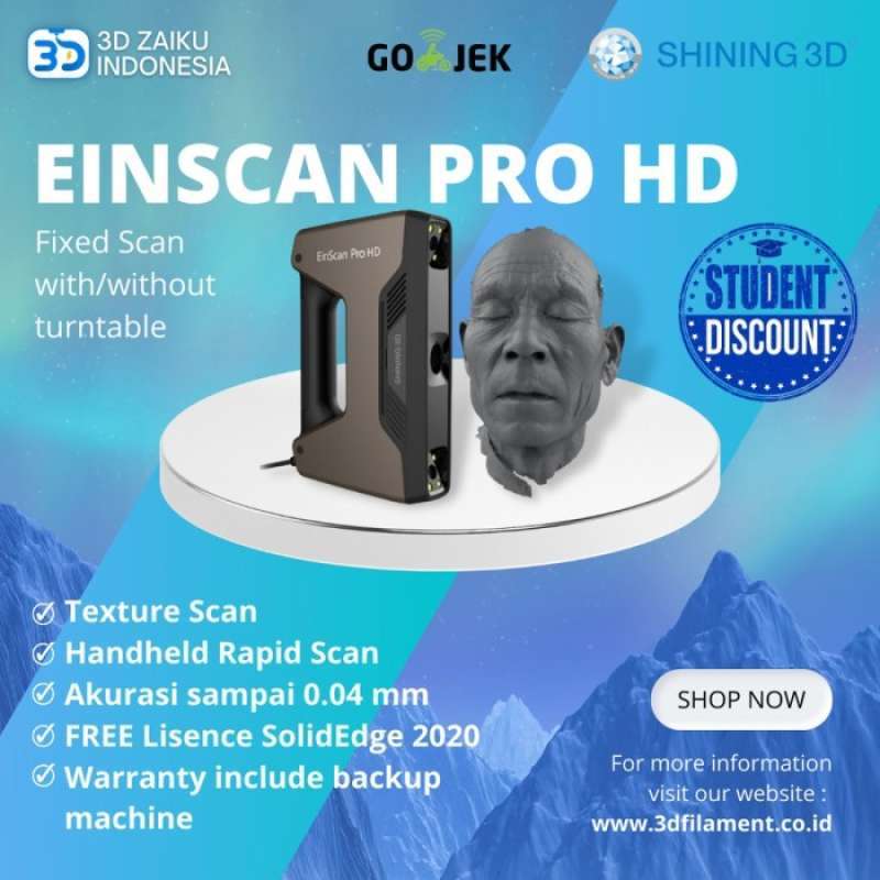 Promo Industrial 3D Scanner Einscan Pro HD with Free SolidEdge Diskon ...