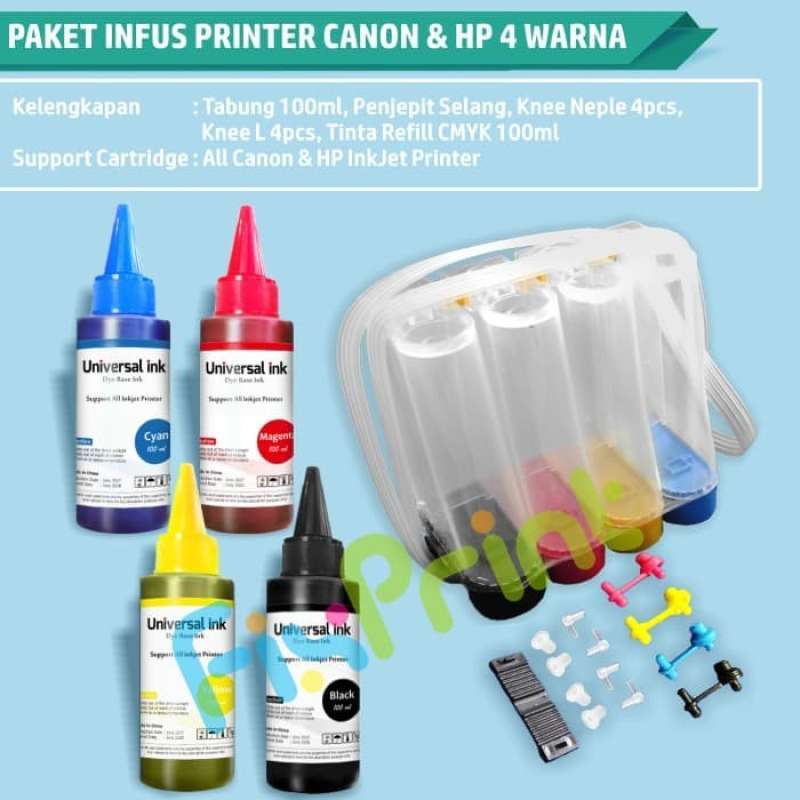Promo Paket Tabung Infus + Tinta Canon Pg745s Pg745 E410 E400 Mx497 ...