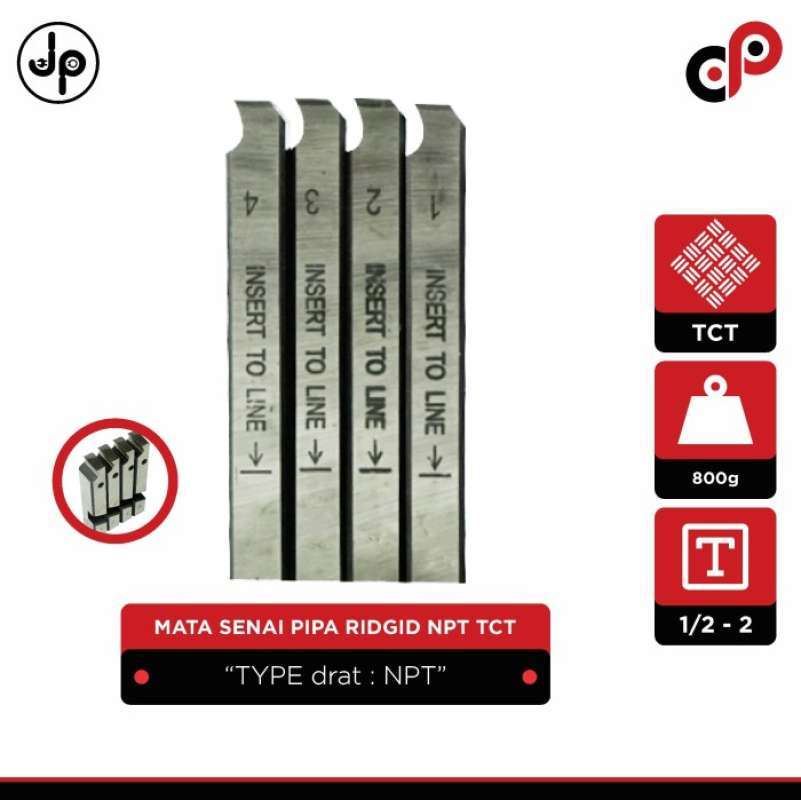 Promo Mata Senai Pipa Ridgid Npt Tct 1/2 - 3/4 & 1 - 2 Diskon 23% Di ...