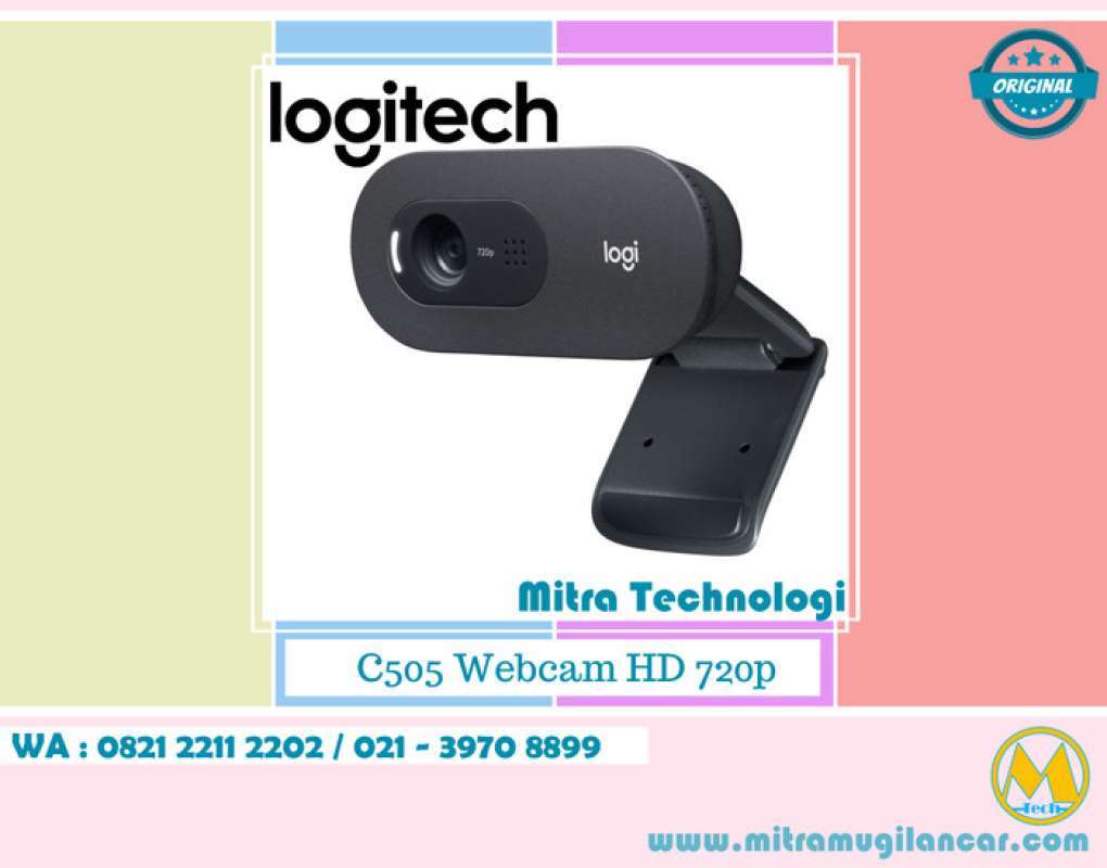 Promo Logitech C505 Webcam Hd 720P Long Range Mic Original Diskon 23% ...