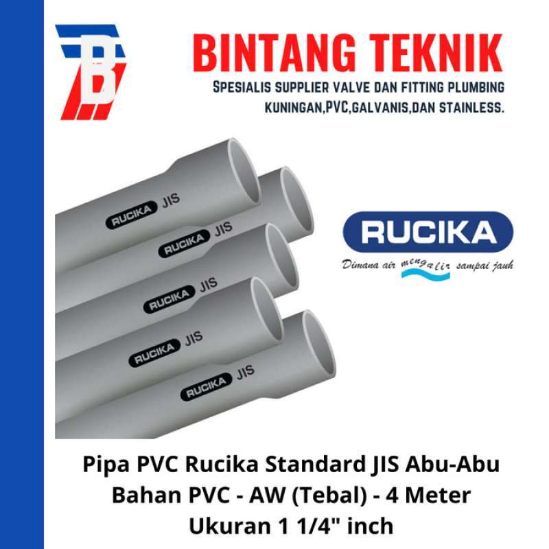 Promo Pipa Pvc Rucika Abu-abu (jis) 1 1/4 Inch Ketebalan Aw (tebal) 4 ...