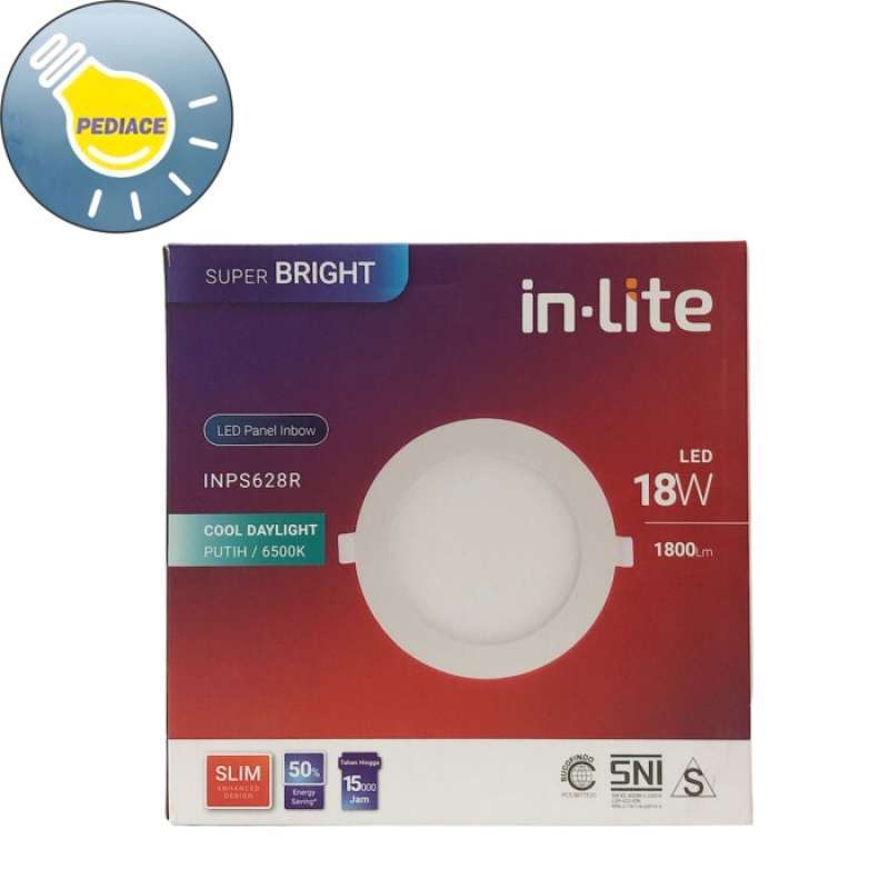 Promo Lampu Led Panel Light Bulat 18w Inlite Inbow Sni - Cool Daylight ...