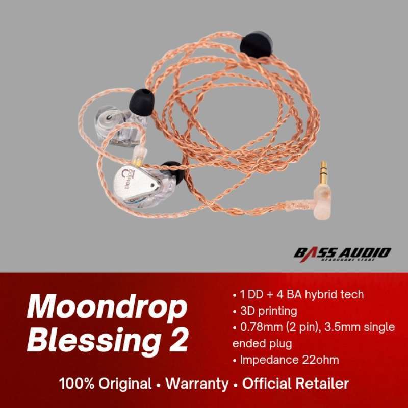 Promo Moondrop Blessing 2 / Blessing2 4BA+1DD Hybrid Driver In-Ear ...