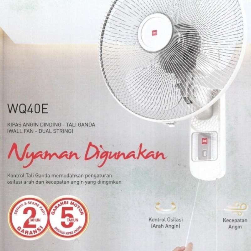 Promo Kdk Wq40e Wall Fan Kipas Angin Dinding 16 Inch Wq 40e Diskon 23% ...