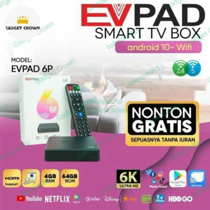 Promo EVPAD 6P 6K 4GB/64GB Android TV Box Remote Voice Support 6K Diskon 23% di Seller Dazzle ...