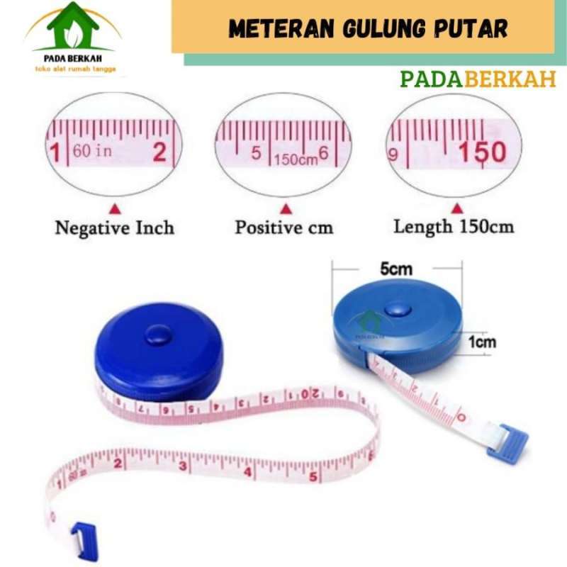 Promo Meteran Gulung Roll Putar Mini Otomatis Pengukur Lingkar Perut ...