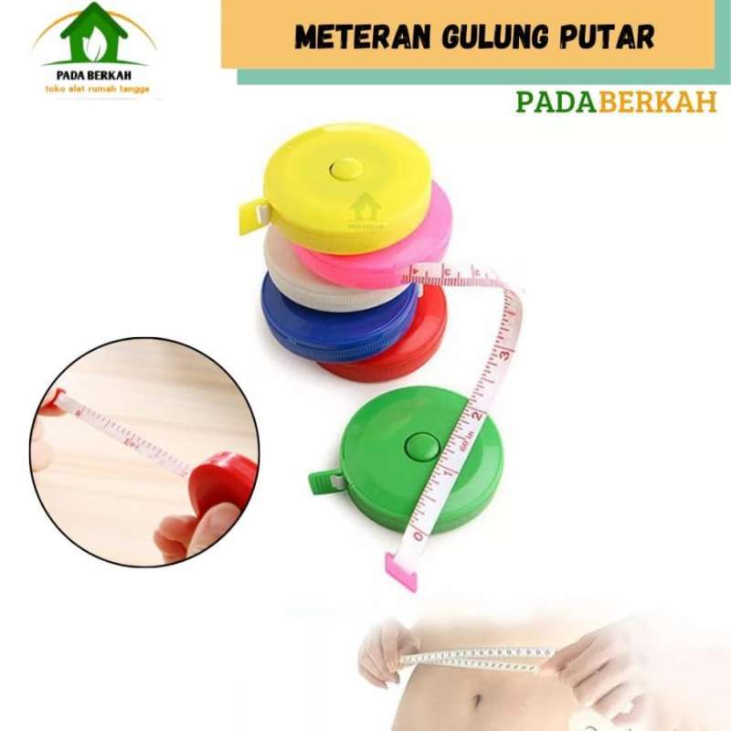 Promo Meteran Gulung Roll Putar Mini Otomatis Pengukur Lingkar Perut ...