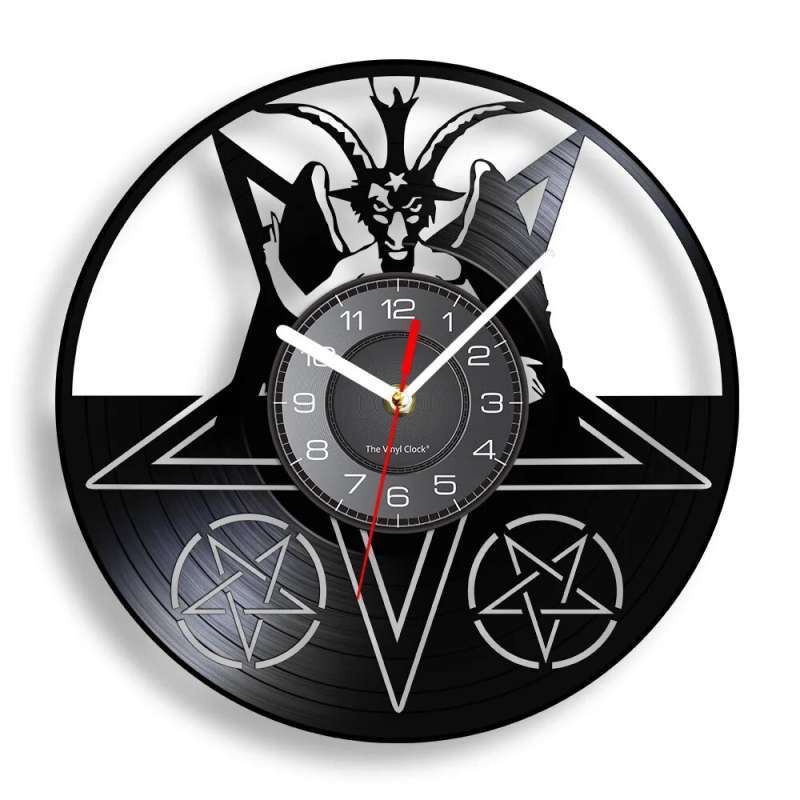 Promo Hail Satan Hail Easter Lucifer Baphomet Devil Clock For Man Cave ...