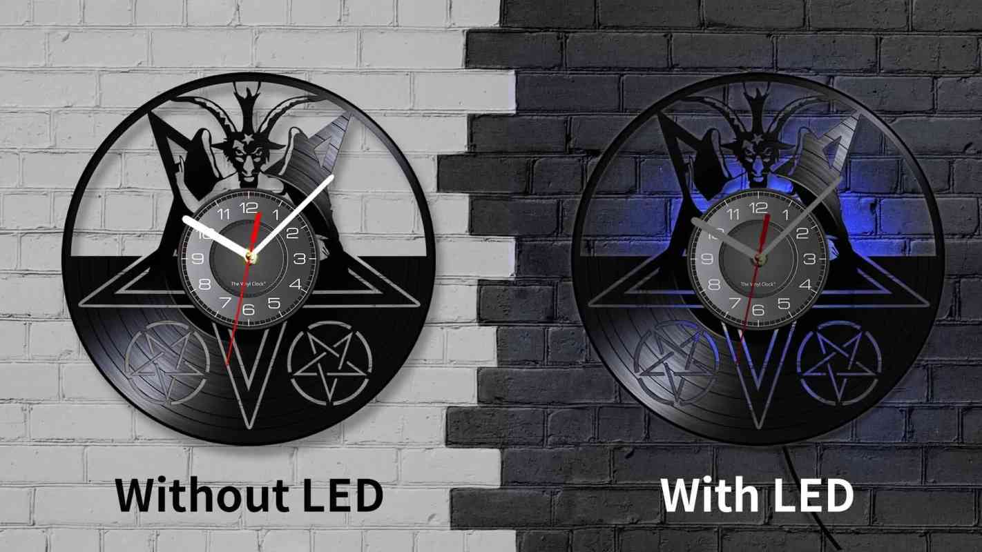 Promo Hail Satan Hail Easter Lucifer Baphomet Devil Clock For Man Cave ...