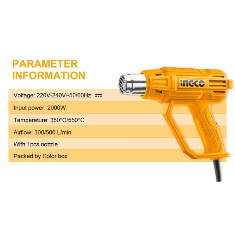 Promo Mesin Pemanas Hot Gun 2000W INGCO HG2000385 Electric Heat Gun (SS ...