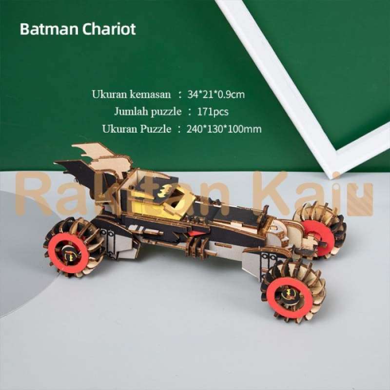 Jual Mainan rakitan Puzzle 3D Kayu DIY Model Batman Chariot / Mobil di ...