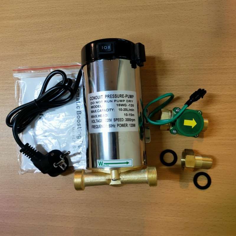 Promo Pompa pendorong booster pump mini water heater 120 Watt otomatis ...