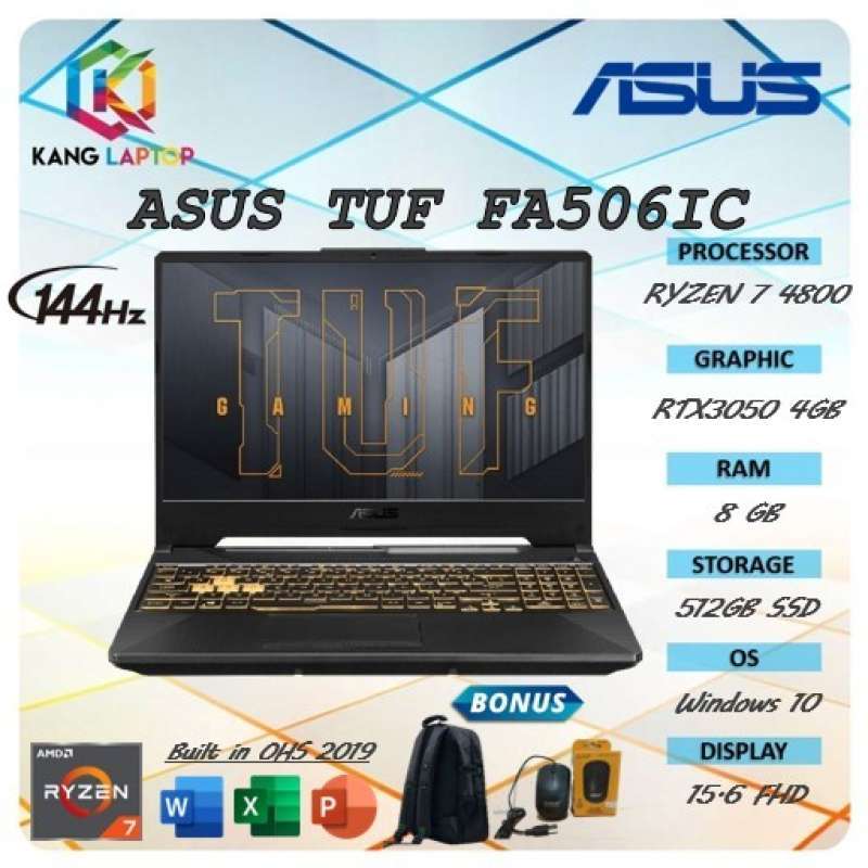 Promo Asus Tuf Fa506ic R735b6to Ryzen 7 4800 8gb 512ssd Rtx3050 4gb W10 ...