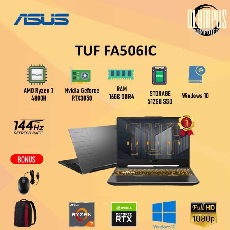 Promo ASUS TUF FA506IC RTX3050 Ryzen 7 4800H 16GB 512SSD W10 15.6FHD ...