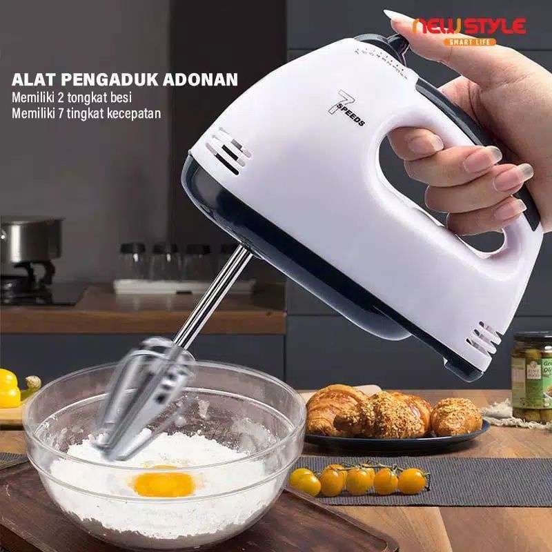 Jual Cod ✔ Super Hand Mixer 7 Speed Alat Pengaduk Adonan Kue Telur