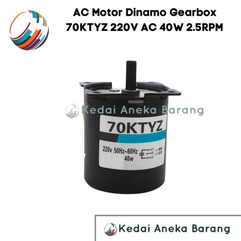 Promo Ac Gear Gearbox Dinamo Motor 70ktyz 220v 5rpm 40w High Torque ...