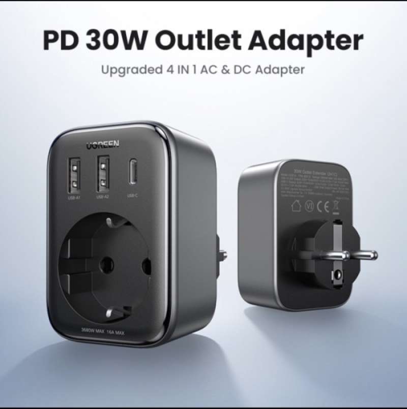 Jual Ugreen Wall 30w Charger Extender Usb Type C Fast Charging Power ...
