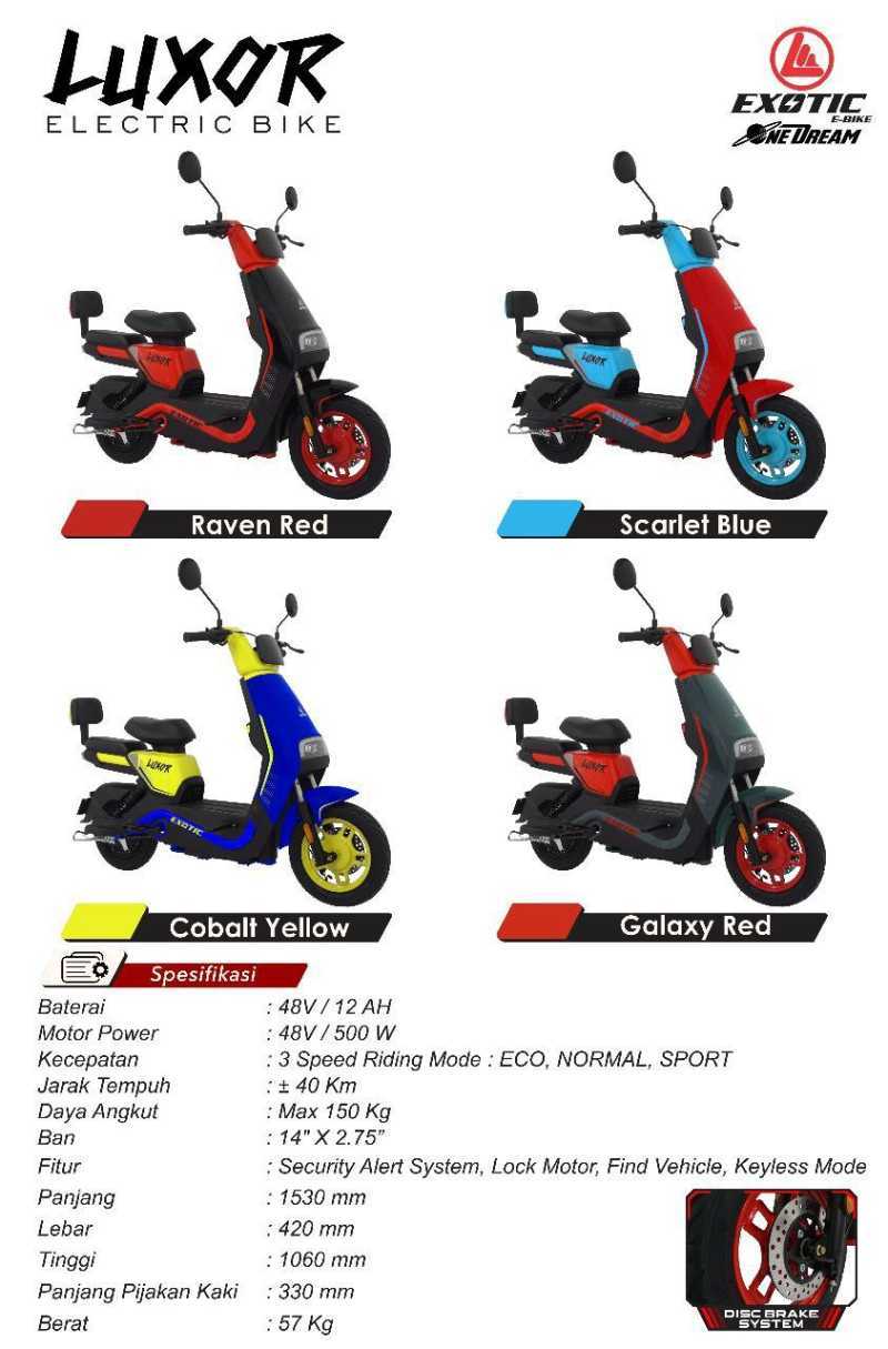 Promo Sepeda Listrik Exotic Luxor One Dream 500 Watt Ada Disk Brake ...