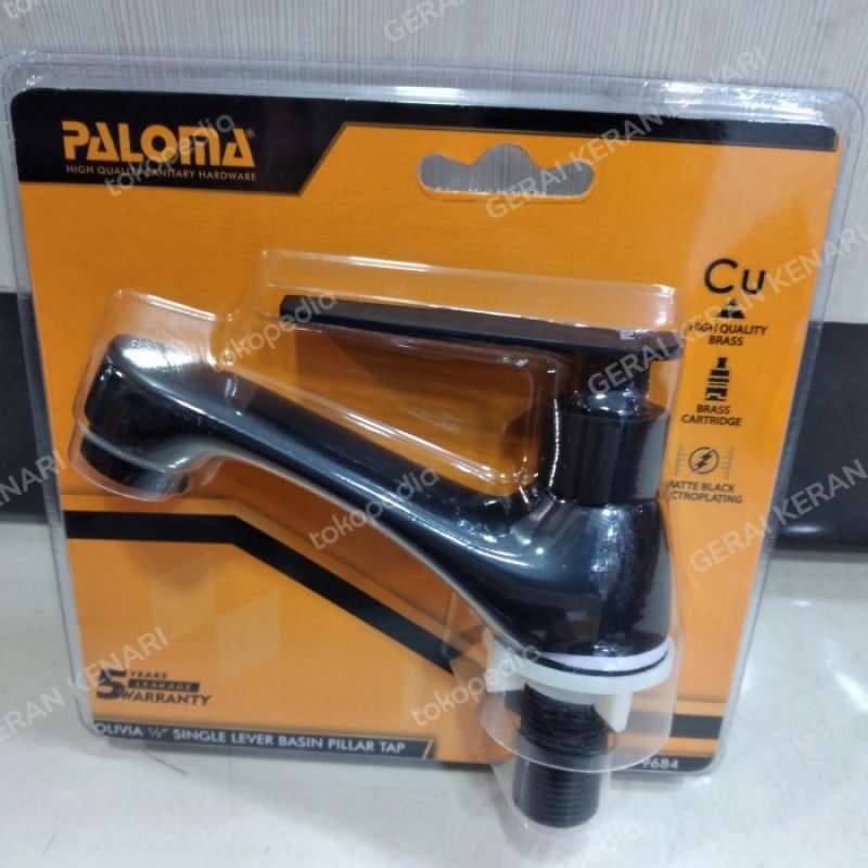 Promo Paloma Fcp 9684 Keran Wastafel Cuci Tangan Dingin Kran Hitam ...