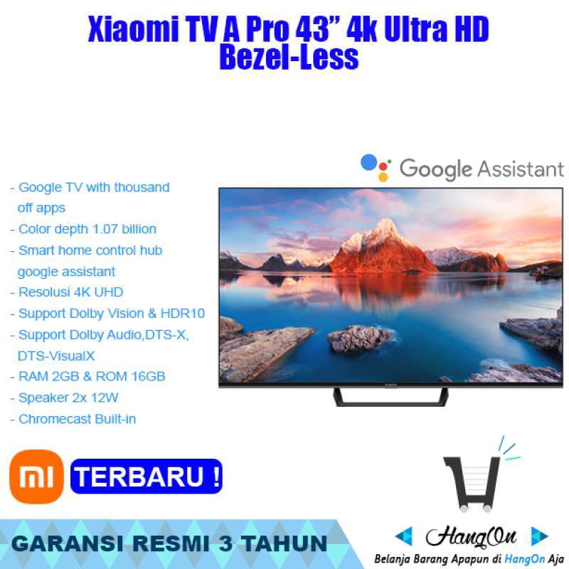 Promo Xiaomi Smart TV A Pro 43 Inch 4K Ultra HD Dolby Vision HDR 10 ...