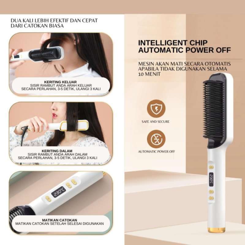 Promo Catokan Sisir 2 In 1 Catok Pelurus Dan Curly Rambut Straightener ...
