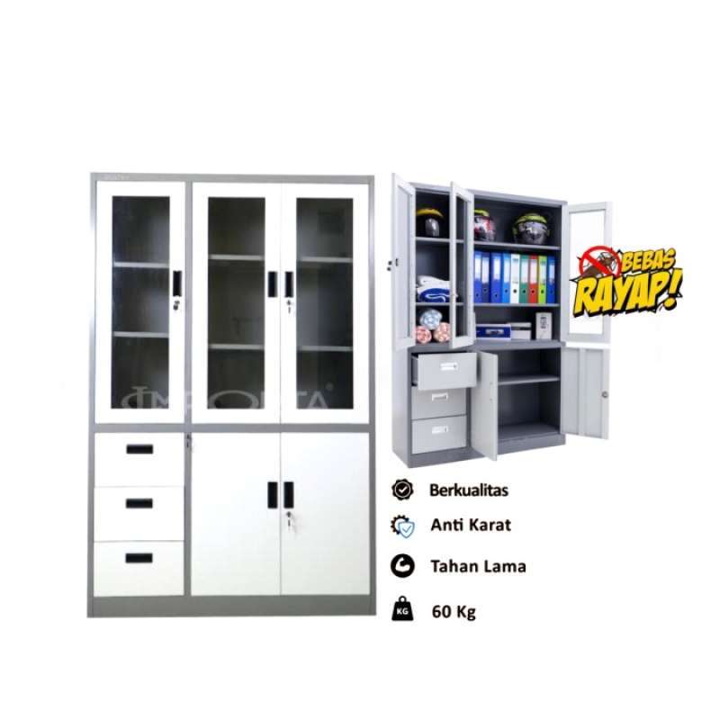 Jual Importa Sc D8 Ms Lemari Arsip 3 Pintu 3 Laci Lemari File Besi Rak Buku Di Seller Kyfazu ...