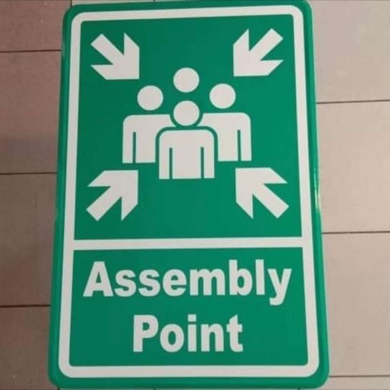 Promo Sign Plat K3 Rambu Safety. Assembly Point. Uk 100x100cm Rambu K3 ...