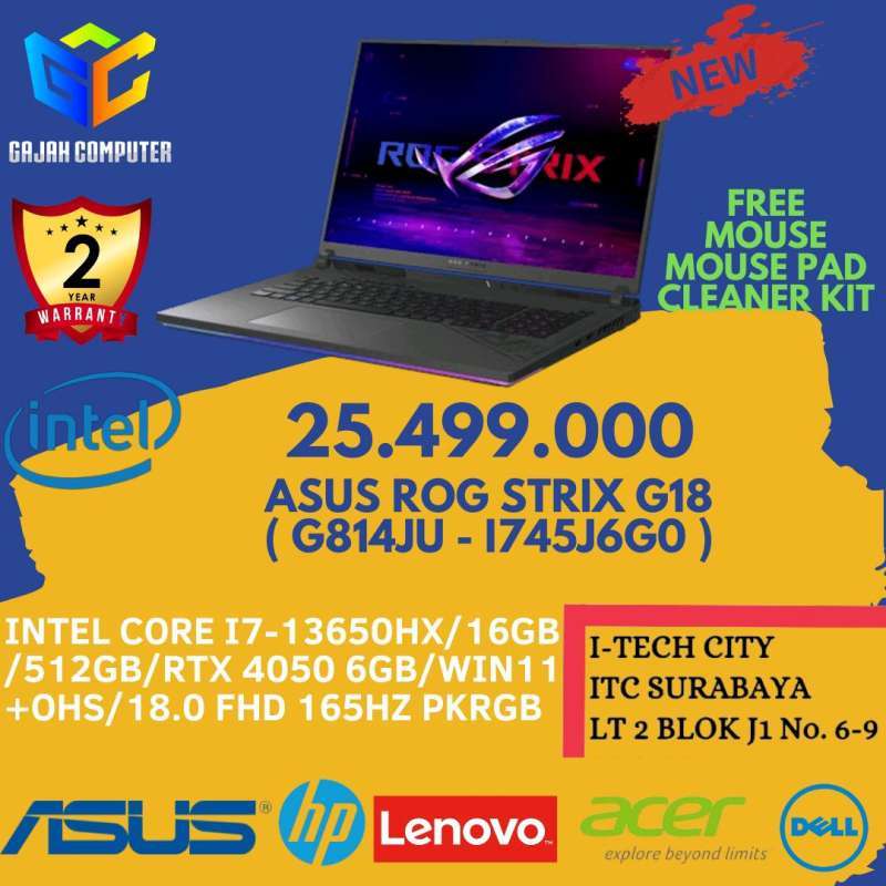 Jual ASUS ROG STRIX G18 ( G814JU - I745J6G0 ) di Seller gajah_computer ...