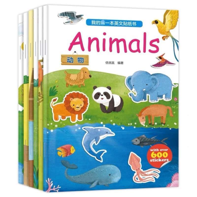 Jual chinese English stickers book set buku belajar mandarin dengan ...