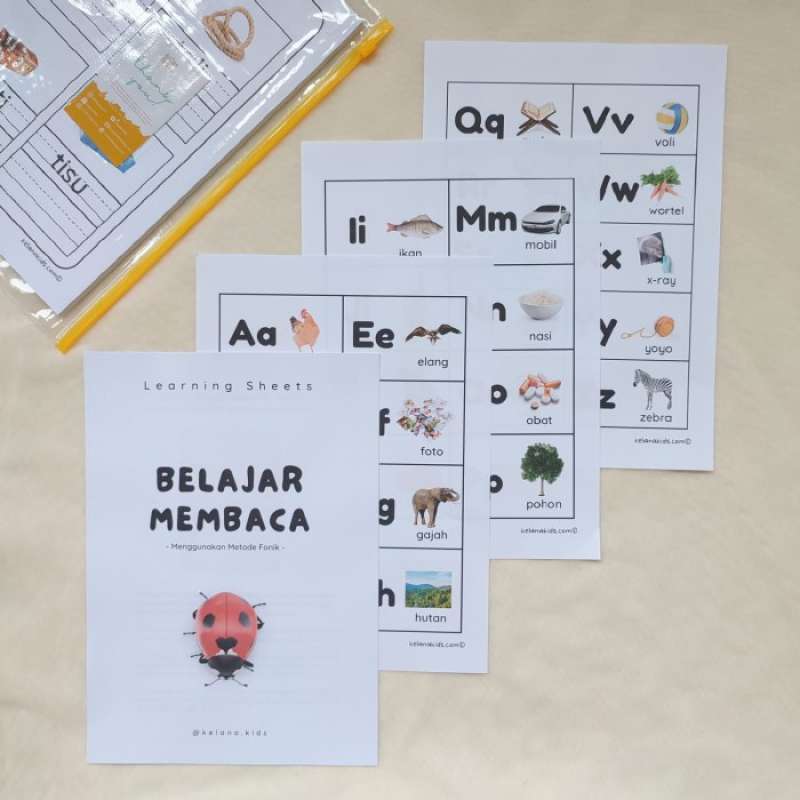 Jual Worksheet belajar membaca buku fonik paud TK preschool indonesia ...