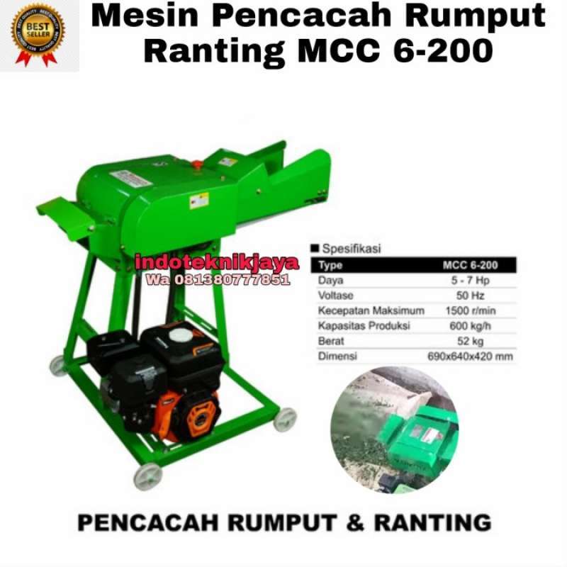 Promo Mesin Pencacah Rumput/Kompos MCC 6-200 Kapasitas 600kg Komplit ...
