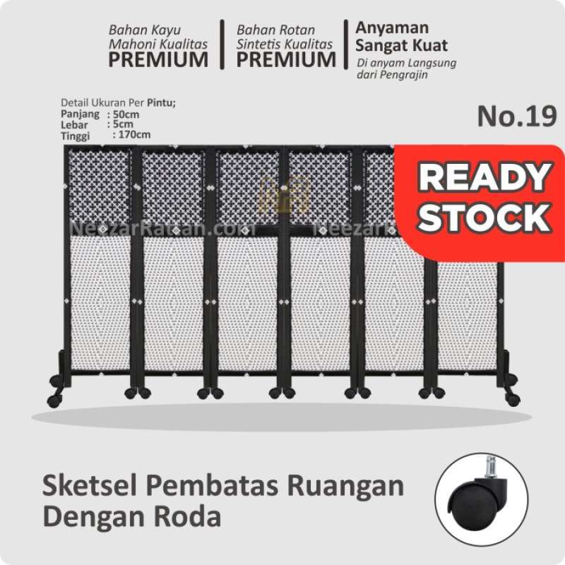 Promo Sketsel Partisi Pembatas Penyekat Ruangan 6 Pintu Pakai Roda ...