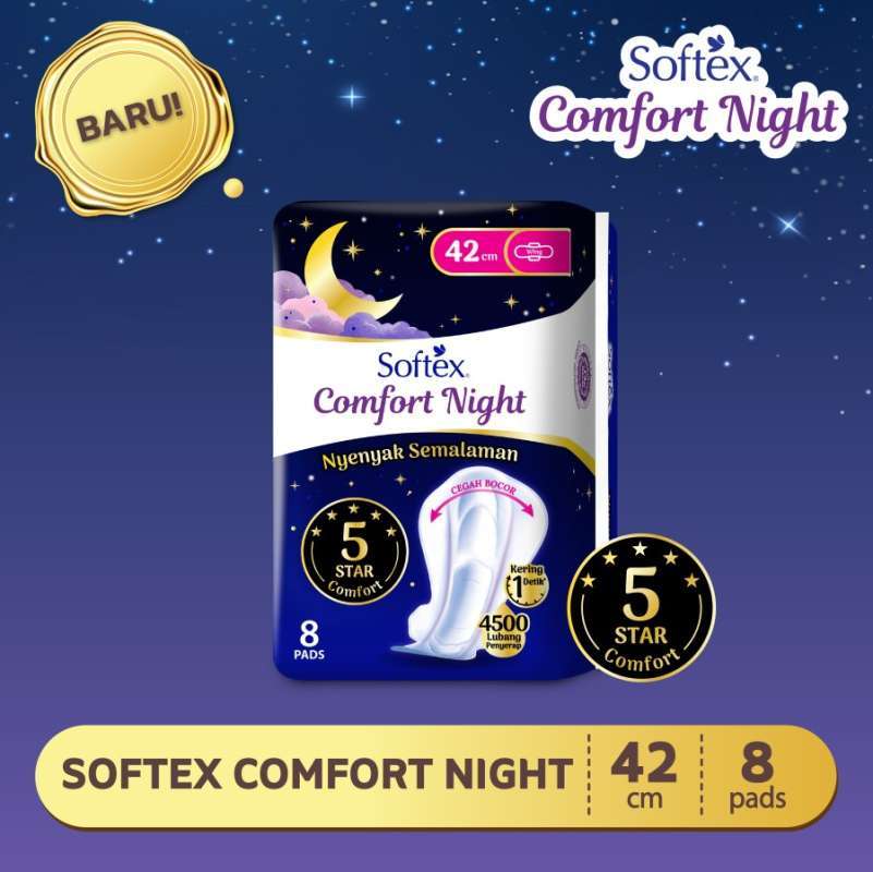 Promo Pembalut Wanita Softex Comfort Night 42cm Isi 8 Diskon 17% Di Seller Wahana Serba Ada ...