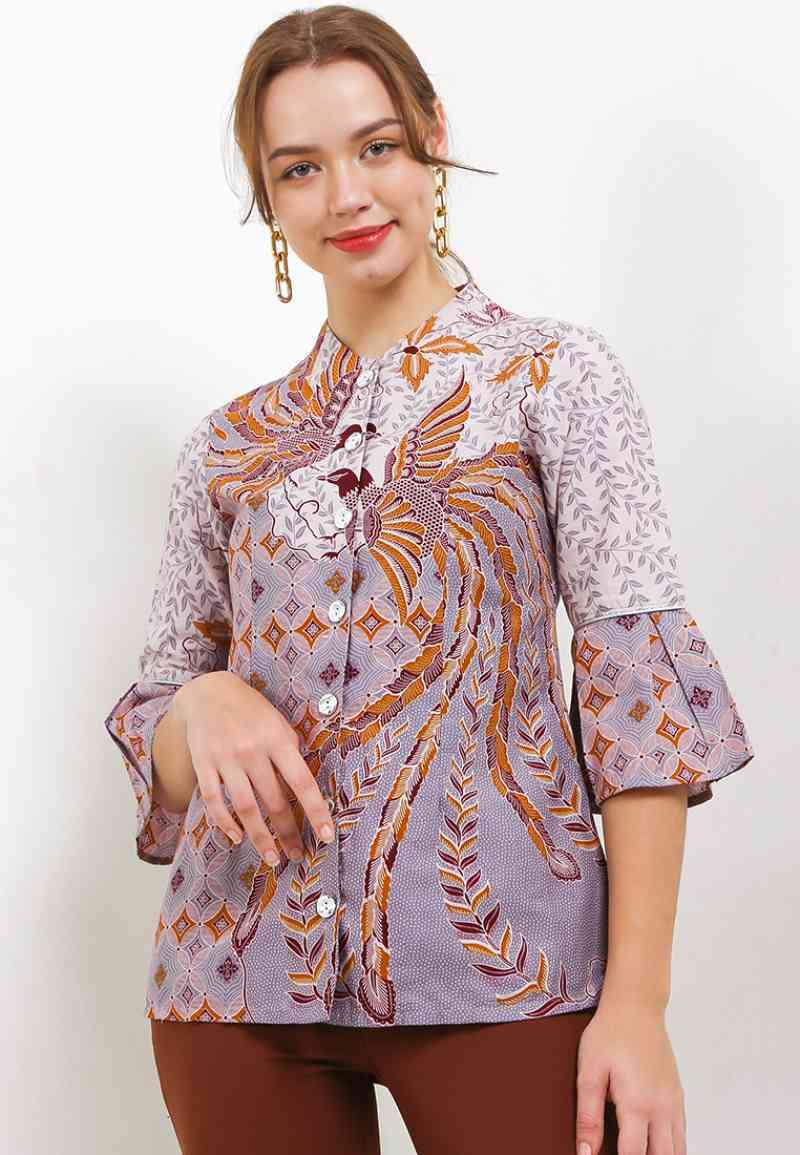 Jual Batik Arjuna Weda Blouse Batik Merak Kembar 18295112 Wanita ...
