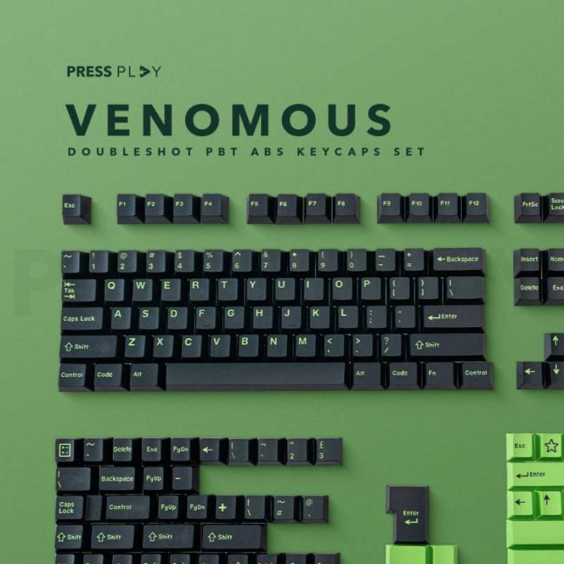 Promo VENOMOUS PBT ABS Doubleshot Keycaps Keycap Set by Press Play ...