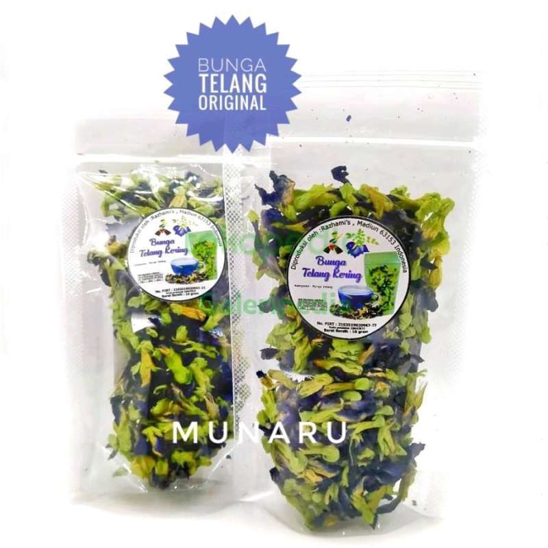Promo Teh Bunga Telang Kering Murni 10 gr Blue Tea Butterfly Pea Flower ...