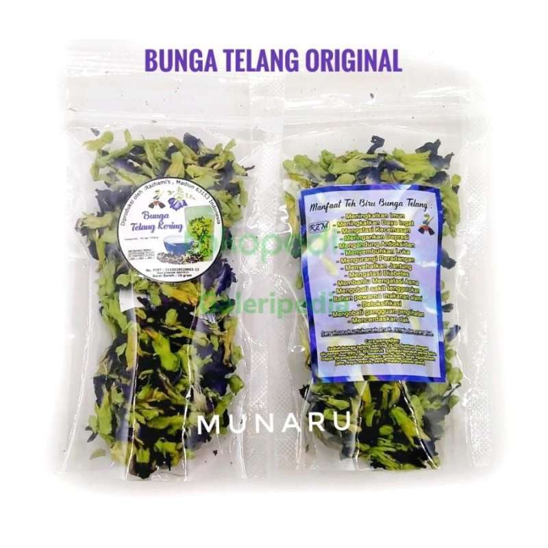 Promo Teh Bunga Telang Kering Murni 10 gr Blue Tea Butterfly Pea Flower ...