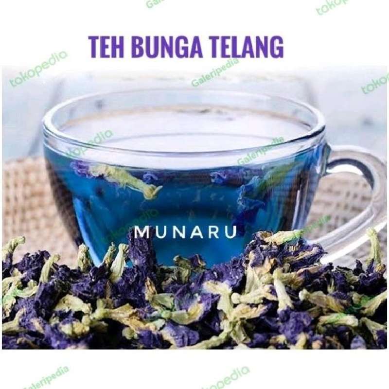 Promo Teh Bunga Telang Kering Murni 10 gr Blue Tea Butterfly Pea Flower ...