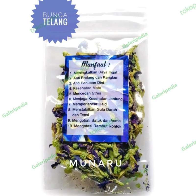 Promo Teh Bunga Telang Kering Murni 10 gr Blue Tea Butterfly Pea Flower ...