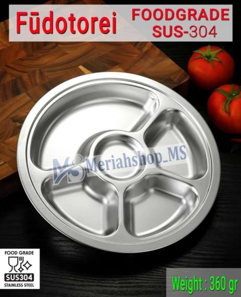 Jual (SUS-304 TEBAL 2mm) Piring Makan 5 Sekat Ompreng STENLES Plato ...