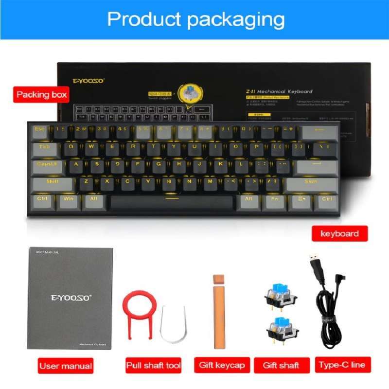 Jual E-Yooso Z-11 Hotswap Black Red Blue Switch | Keyboard Mechanical ...