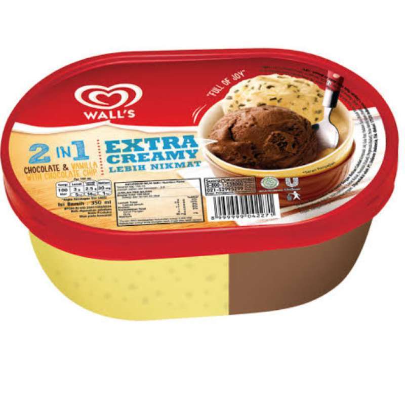Jual Ice Cream Walls 700 Ml 2in1 Chocolate And Vanila With Choco Chip ...