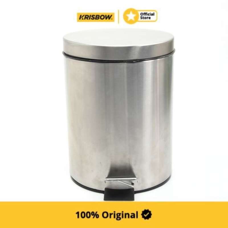 Promo Krisbow Waste Bin Round Tempat Sampah Stainless Matt 5 Ltr Diskon ...