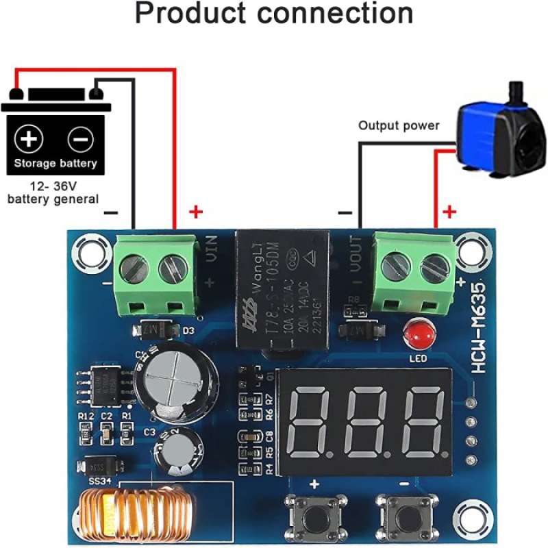 Jual Low Voltage Disconnect Auto Cut Off Xh-m609 Modul Lvd Baterai Aki ...