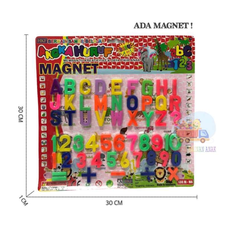 Jual mainan edukasi anak huruf dan angka abjad alphabet abc magnet di ...